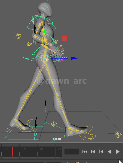 [Maya]Keyframe 02 - Walk Cycle